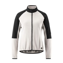 Radtrikot Gonso "Adventure Jersey Fleece W" Gr. 36, weiß (sanftes weiß), Damen, 100% Polyester (Recycelt), Trikots, Damen Fahrradtrikot langarm, weiches Fleece-Material, Full-Zip Trikot