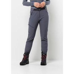 Softshellhose Jack Wolfskin "ZIEGSPITZ PANTS W" Gr. 34, Normalgrößen, grau (dolphin) Damen Hosen