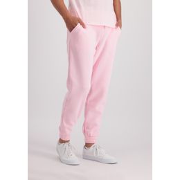 Jogginghose Alpha Industries "Alpha Industries Men - Jogger Unisex EMB Jogger" Gr. XS, Normalgrößen, pink (pastel pink) Herren Hosen