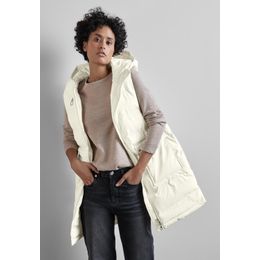 Steppweste Street One Gr. 34, beige (snow cream), Damen, Stoff, 100% Polyester, unifarben, Westen, wasserabweisend