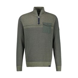 Troyer Lerros "Lerros Stricktroyer mit unterschiedlichen Strickstrukturen" Gr. M, grün (chilled olive) Herren Pullover