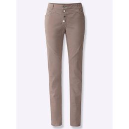 Bequeme Jeans Inspirationen Gr. 40, Normalgrößen, grau (taupe) Damen Jeans