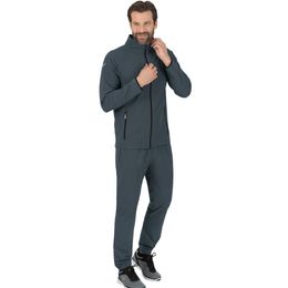 Jogginganzug TRIGEMA "TRIGEMA Bequemer Jogginganzug für Sport und Freizeit" Gr. L, grau (anthrazit), Herren, 74% Nylon, 26% Elastan, Sportanzüge