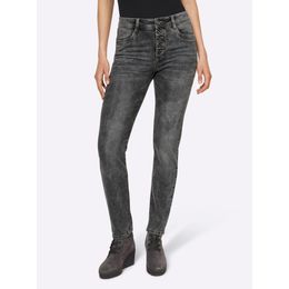 Bequeme Jeans Heine Gr. 36, Normalgrößen, grau (grey, denim) Damen Jeans