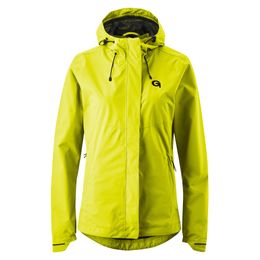 Fahrradjacke Gonso "SAVE JACKET ESSENTIAL W" Gr. 36, gelb (neongelb) Herren Jacken Damen Regenjacke wind- und wasserdicht, Radjacke mit Kapuze