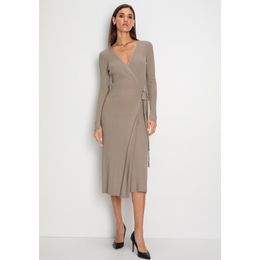 Wickelkleid HECHTER PARIS Gr. 36, N-Gr, beige (sand) Damen Kleider mit Gürtel an der Taille - NEUE KOLLEKTION