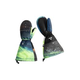 Fäustlinge WeeDo "COSMO Space" Gr. 17 cm, bunt (space print, black) Kinder Handschuhe Robuste Fäustlinge mit extra langen Manschetten