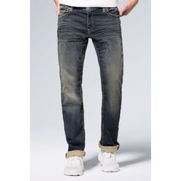 Comfort-fit-Jeans CAMP DAVID Gr. 30, Länge 32, blau, Herren, Material: 98% Baumwolle, 2% Elasthan, Abriebeffekte, Jeans, Münztasche mit Ziernaht