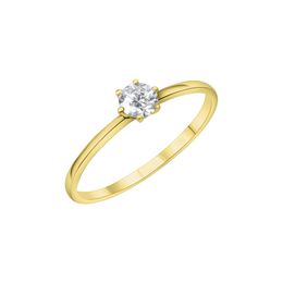 Fingerring Vivance "375/- Gelbgold Zirkonia" Fingerringe Gr. 052 (16,6), Gold, gelb (gelb, weiß) Damen