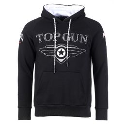 Kapuzenpullover Top Gun "Defend TG20193010" Gr. 48 (S), schwarz (black) Herren Pullover Hoodie Sweatshirt