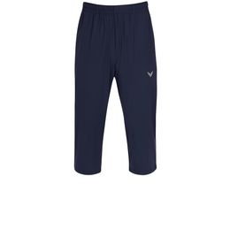 Jerseyhose TRIGEMA "TRIGEMA 3/4-Hose mit Kordelzug" Gr. L, US-Größen, blau (navy) Herren Hosen