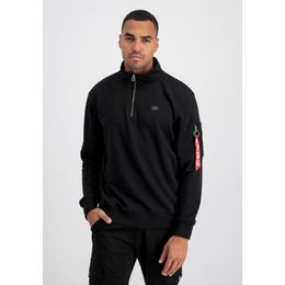 Sweater Alpha Industries "Alpha Industries Men - Sweatshirts X-Fit Half Zip Sweater" Gr. L, schwarz (black) Herren Sweatshirts