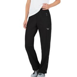 Jerseyhose TRIGEMA "TRIGEMA Aufknöpfbare Trainingshose" Gr. L, US-Größen, schwarz Damen Hosen