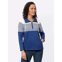 Sweatshirt Casual Looks Gr. 36, blau (royalblau-ecru) Damen Sweatshirts