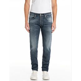 Straight-Jeans Replay "GROVER" Gr. 31, Länge 32, blau (medium blue 750) Herren Jeans in vielen verschiedenen Waschungen, mit Stretch