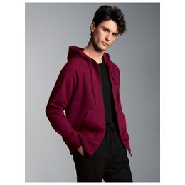 Sweatjacke TRIGEMA "TRIGEMA mit Kapuze" Gr. L, rot (chianti, melange) Herren Sweatjacken