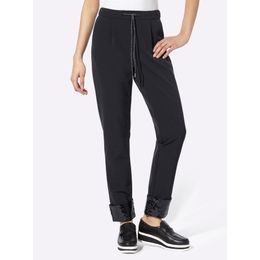 Jogger Pants Heine, Damen, Gr. 38, Normalgrößen, schwarz, 96% Polyamid, 4% Elasthan, unifarben, lang, Hosen