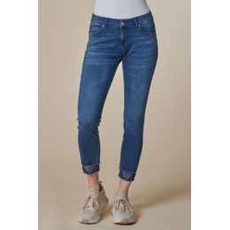 Regular-fit-Jeans Zhrill "NOVA", Damen, Gr. 27, N-Gr, blau (dunkelblau used), Denim/Jeans, Obermaterial: 79% Baumwolle, 12% Lyocell, 6% Elastomultiester, 3% Elasthan, casual, regular fit 7/8-Länge, Jeans, im 5-Pocket-Style