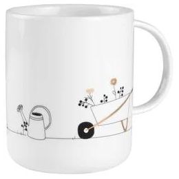 Räder räder Tasse Geschenktasse Garten weiß gold 0017292