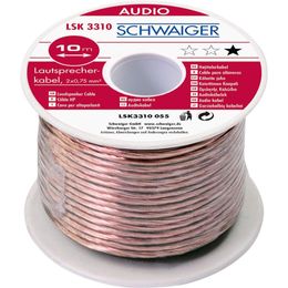 Schwaiger LSK3410 10 Meter 0,75mm Transparentes Lautsprecherkabel Audio-Kabel, (1000 cm)