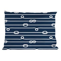 Abakuhaus Kissenbezüge Dekorativer Queen Size Gedruckter Kopfkissenbezug, (1 Stück), Navy blau Seemannsknoten Meer