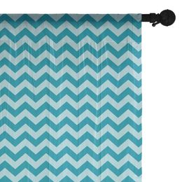 Abakuhaus Gardine schiere Drapierung für Hochzeit Party 2 Panels, Winkel Sea Farbige Zigzags