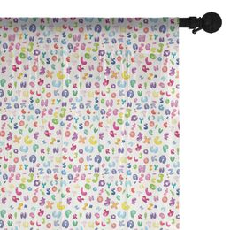 Abakuhaus Gardine schiere Drapierung für Hochzeit Party 2 Panels, ABC Blase Letters Doodle Fun, bunt