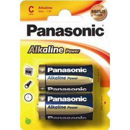 Panasonic LR14APB/2BP Alkaline Batterien 2er Blister Batterie, (1.5 Volt V), Alkaline Technologie, zuverlässige Energiequelle, blau