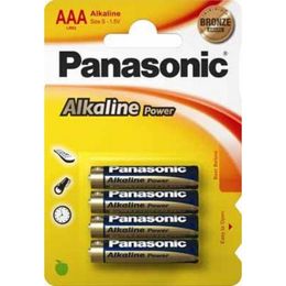 Panasonic LR03APB/4BP Alkaline Batterien 4er Blister Batterie, (1.5 Volt V), Hohe Zuverlässigkeit, blau