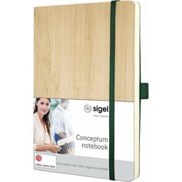 Sigel Notizblock Notizbuch Bambus ca. DIN A5 punktkariert, beige Softcover 194 Seiten