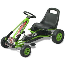 vidaXL Tretfahrzeug Pedal Go-Kart mit verstellbarem Sitz Grün