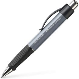 Faber-Castell Druckkugelschreiber Kugelschreiber GRIP Plus Ball grau Schreibfarbe blau