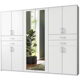 Lomadox Kleiderschrank TREVISO-43 Garderobenschrank Schlafzimmerschrank Schrank 270 cm breit weiß