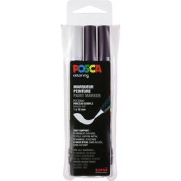 uni-ball Filzstift Fasermaler Uni Posca PCF-350 1-10mm schwarz/weiß VE=3 Stück