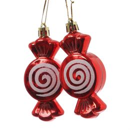 MARELIDA Christbaumschmuck Weihnachtsbaumschmuck Bonbon Weihnachtsdeko H: 8cm rot 2Stück