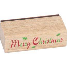 Heyda Stempel Stempelset Holz 3 Weihnachtsmotive 1,5x15cm Stempelstift rot/grün