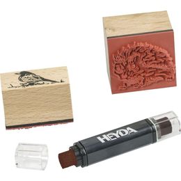 Heyda Stempel Stempelset Holz Waldtiere VE=6 Stempel