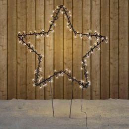 Mojawo Lichtervorhang XXL LED Metall Weihnachtsstern Gartenstecker warmweiß 140 LED's