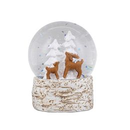 HTI-Living Schneekugel Schneekugel Rehfamilie (Stück, 1 St., 1 Schneekugel), Dekofigur Weihnachtsdekoration, weiß