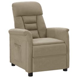 furnicato Sessel Relaxsessel Hellgrau Wildleder-Optik