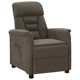 furnicato Sessel Relaxsessel Dunkelgrau Wildleder-Optik