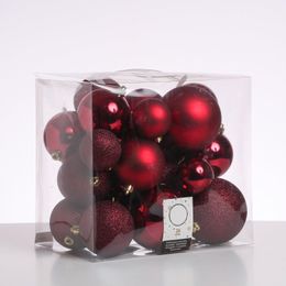 MARELIDA Weihnachtsbaumkugel Christbaumkugel Weihnachtskugel bruchfest glänzend matt weinrot 26st. (26 St)
