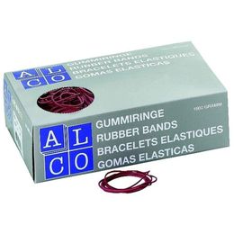 Alco Gummibänder Gummiringe 100mm 1000g im Karton rot