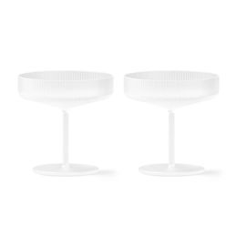 ferm LIVING - Ripple Champagnerglas (2er-Set), frosted