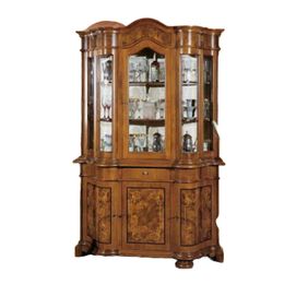 JVmoebel Vitrine Möbel Glasschrank Vitrine Holz Vitrinen Glas Schrank Schränke Regale Made in Europa, braun