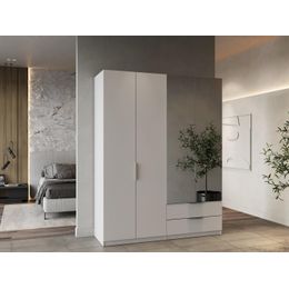 PREISBRECHER Drehtürenschrank GHOST in Matt weiß - 157,3x203x51,1cm (BxHxT)