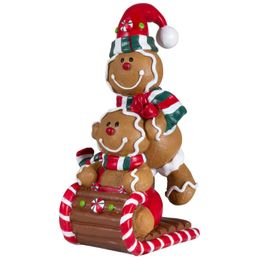 Christmas Paradise Weihnachtsfigur Lebkuchenfiguren mit Schlitten 20 cm (Dekofigur, 1 St., stehend), Weihnachtsdeko, bunt-braun