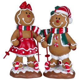 Christmas Paradise Weihnachtsfigur Lebkuchenfigur 21 cm (Dekofigur, 2 St., stehend), Weihnachtsdeko, braun-rot, braun|rot