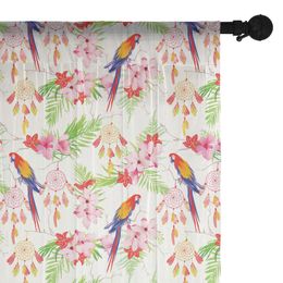 Abakuhaus Gardine schiere Drapierung für Hochzeit Party 2 Panels, Papagei Urwalds, bunt
