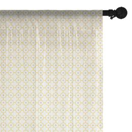 Abakuhaus Gardine schiere Drapierung für Hochzeit Party 2 Panels, marokkanisch Quatrefoil Dot Petals, braun